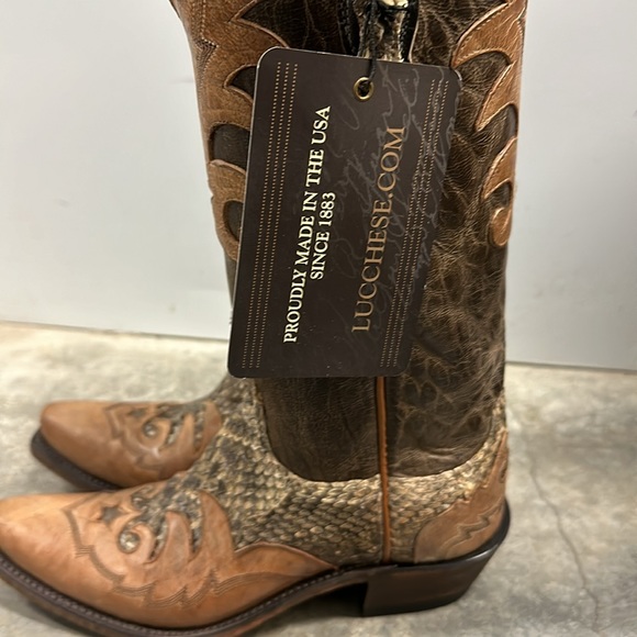 Lucchese | Shoes | Lucchese 883 Rattler Snake Handmade Cowgirl Boots ...